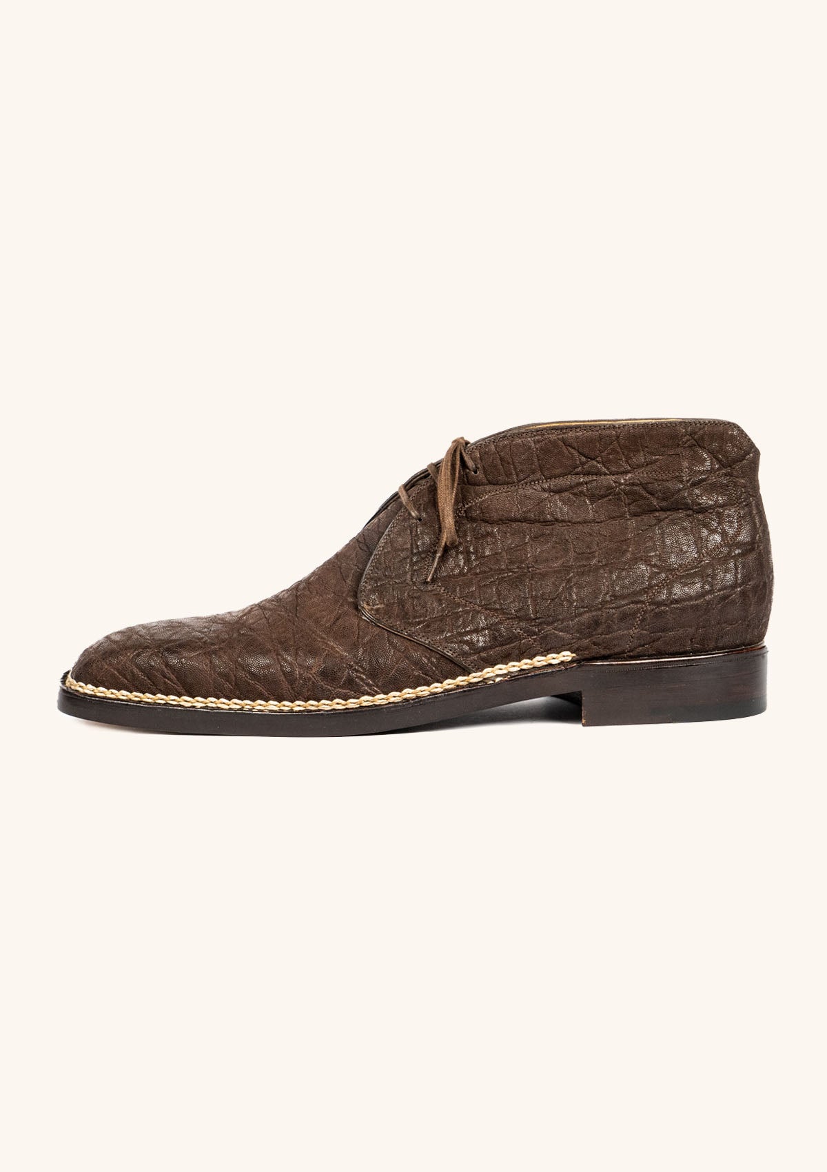 Chocolate Brown Chukka Boot in Elephant Leather | Stefano Bemer