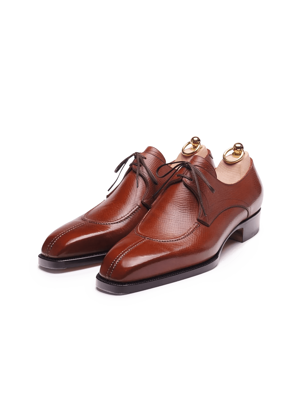 Brown Split toe apron Derby Shoes in American Calfskin | Stefano Bemer