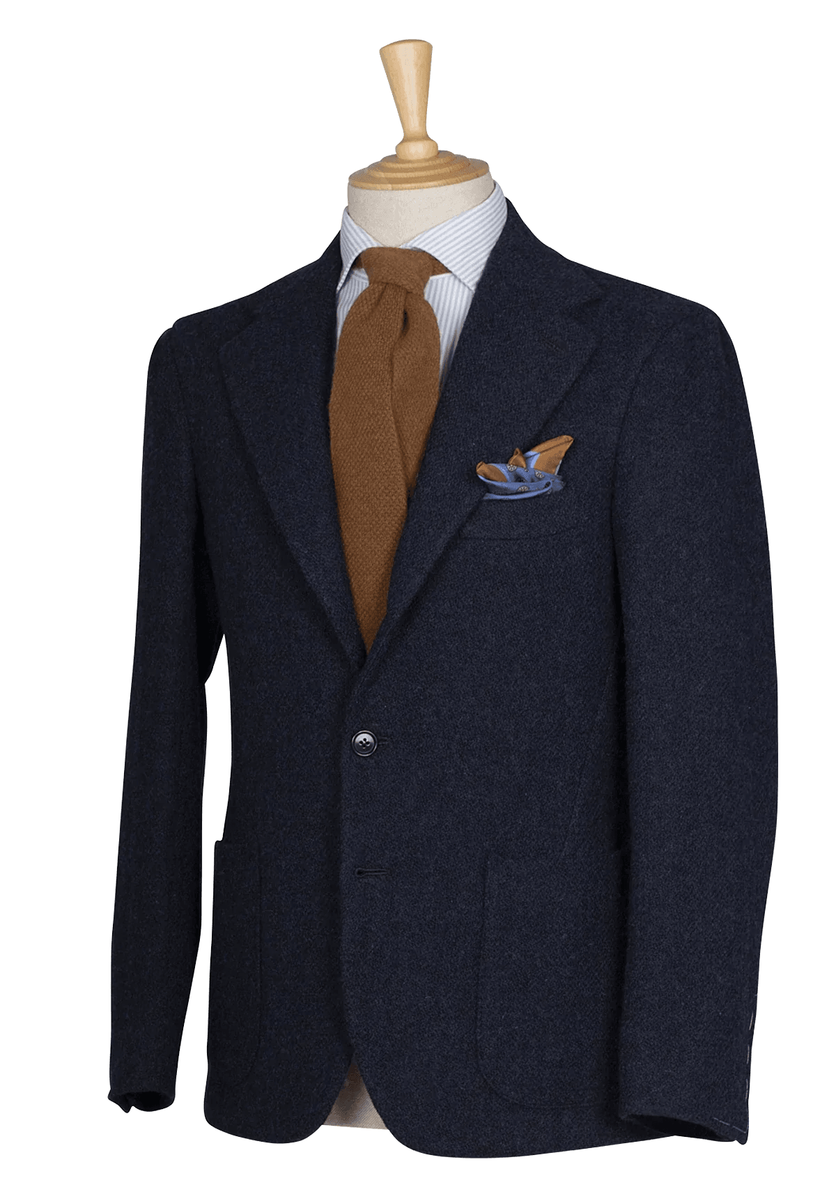 Deep Blue Tweed Unstructured Jacket | Stefano Bemer